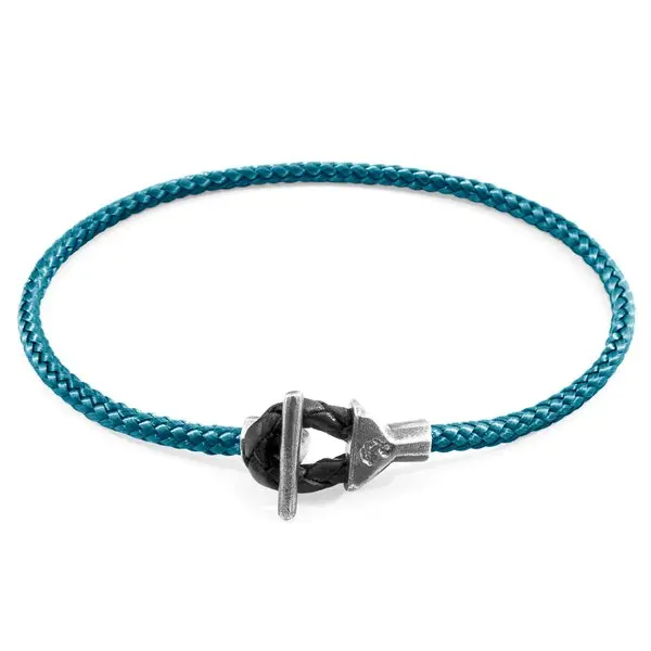 ANCHOR & CREW Ocean Cullen Silver And Rope Bracelet - Blue