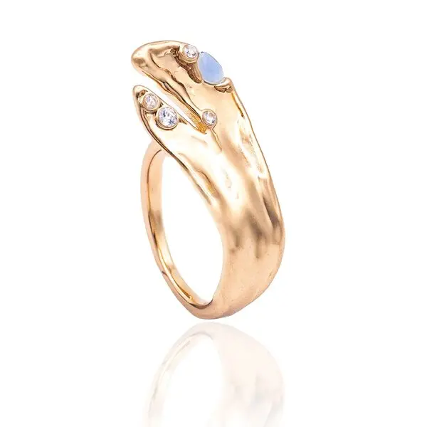 RARE MATTERS JEWELRY Feather Touch Ring - Blue