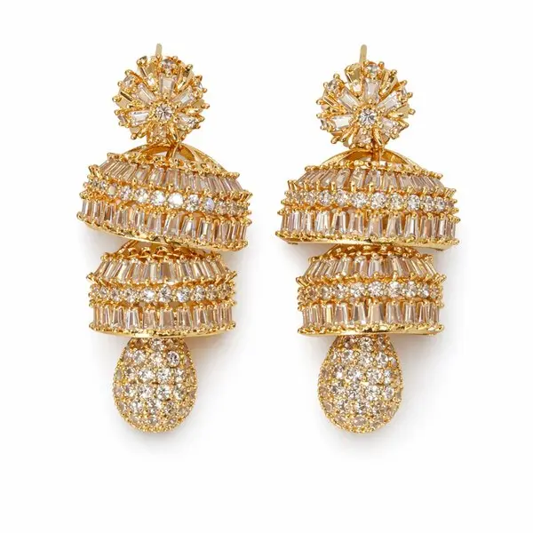 FREAK VAULT Imperial Cascade Cubic Zirconia Earrings - Gold