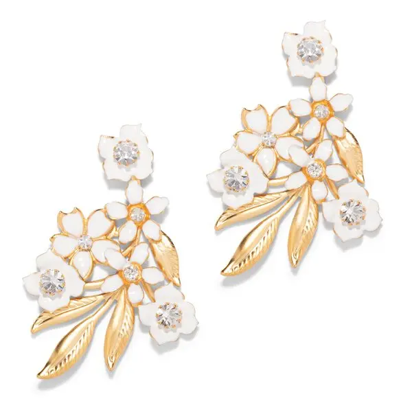 THE PINK REEF Bouq Floral Dangle Earrings - White