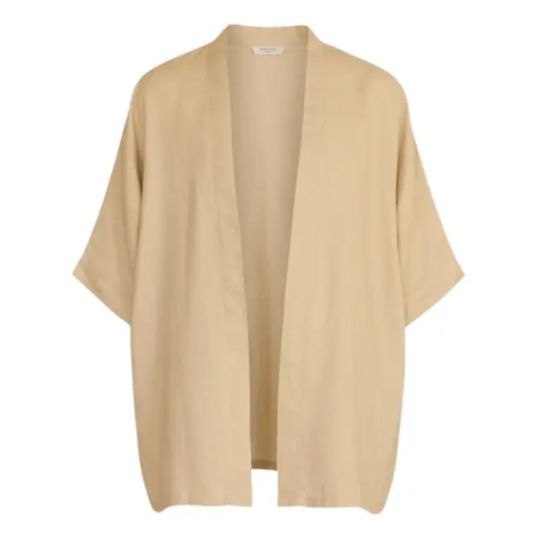 ORIGIN OF HEARTS Neutrals Vela Linen Kimono Shirt For Elevated Summer Style - Yellow
