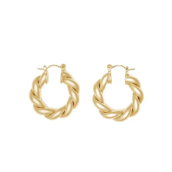 SHABELLA NYC Croissant Hoop Earrings - Gold