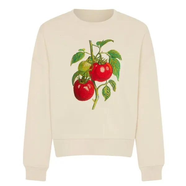 INGMARSON Organic Cotton Sweatshirt With Tomato Embroidery - Red