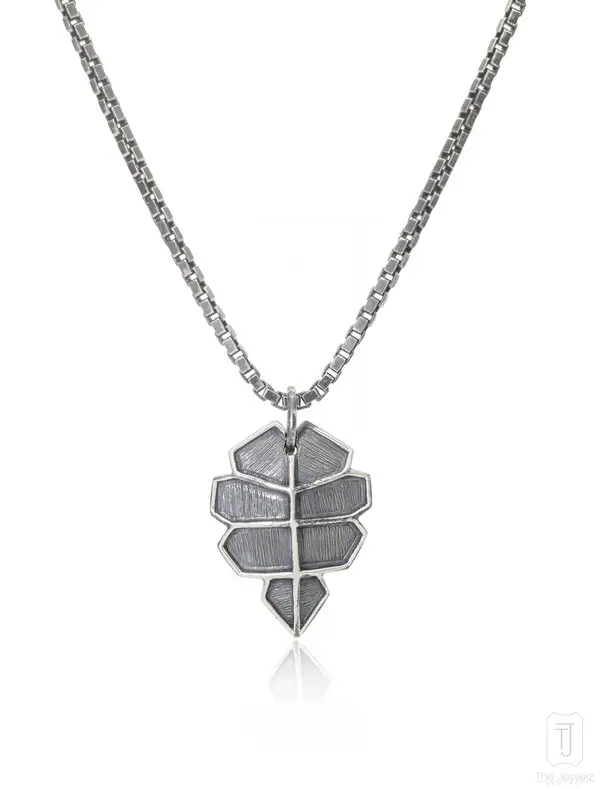 THE JEWELZ Textured Axe Head Pendant Necklace In Sterling Silver