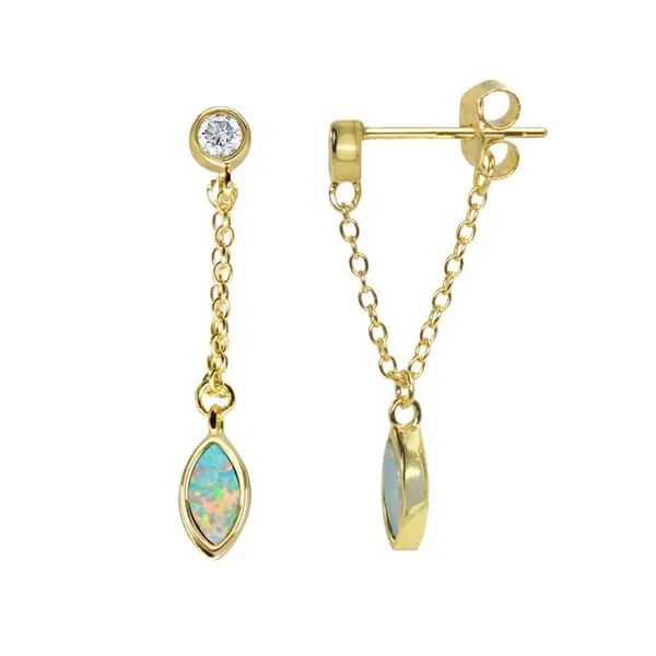 KAMARIA Full Swing Opal Dangle Earrings - Green