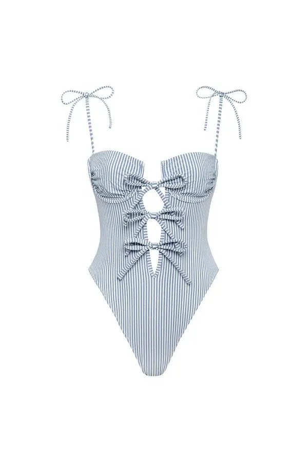 MONTCE Striped Trois One-piece - Blue/white