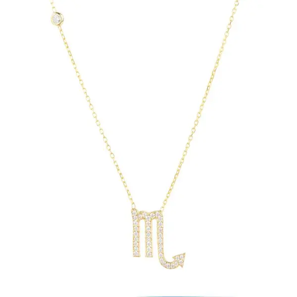 LATELITA Zodiac Star Sign Pendant Necklace - Gold/white