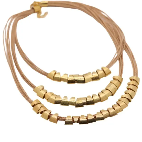 NART NATURE MAKING ART The Stones Layers Buriti Necklace - Gold