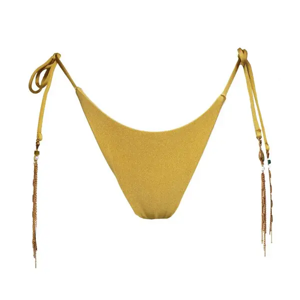 MARQUISE SWIM Ysoré String Bikini Bottom - Gold