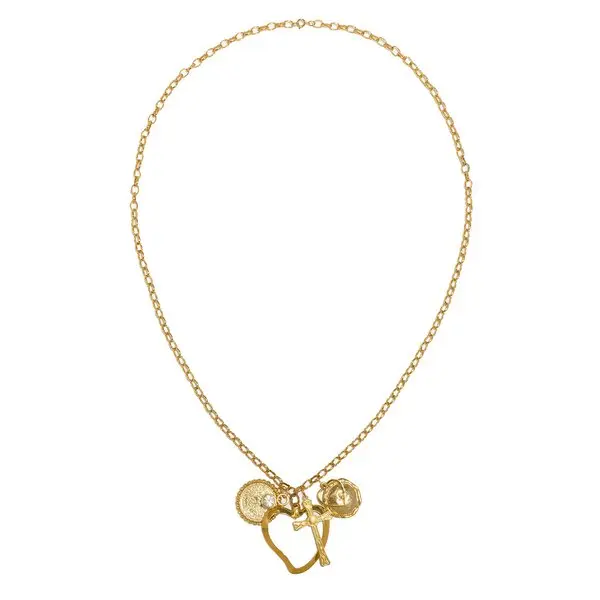 CARAMEL VINTAGE JEWELLERY Vintage Plated Charm Necklace - Gold