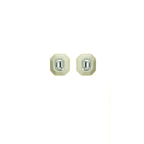GISSA BICALHO Octagonal Stone Acrylic Earrings - Yellow