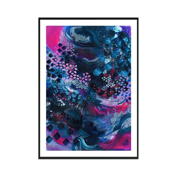 Jessica Slack Studio Pink / Blue I Can Still Make The Whole Place Shimmer, Large Print - Pink/blue