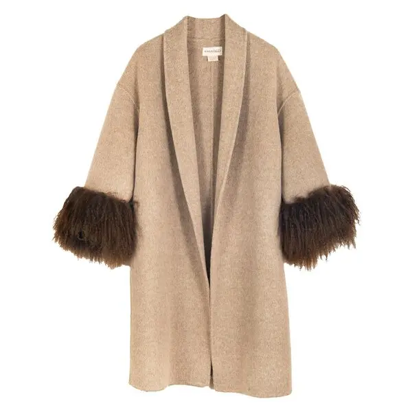 SHADED THE LABEL Perran Wool & Mongolian Shearling Coat