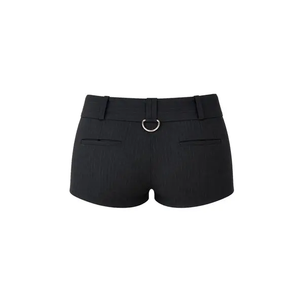 SALTEYE STUDIO Pinstripe Stretch Wool Gabardine Mini Shorts