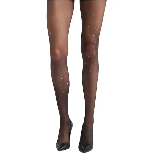 HIGH HEEL JUNGLE BY KATHRYN EISMAN Crystalize Sheer Tights - Black