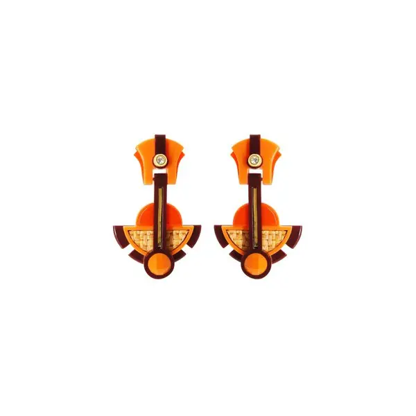 GISSA BICALHO Long Buriti Earrings - Orange