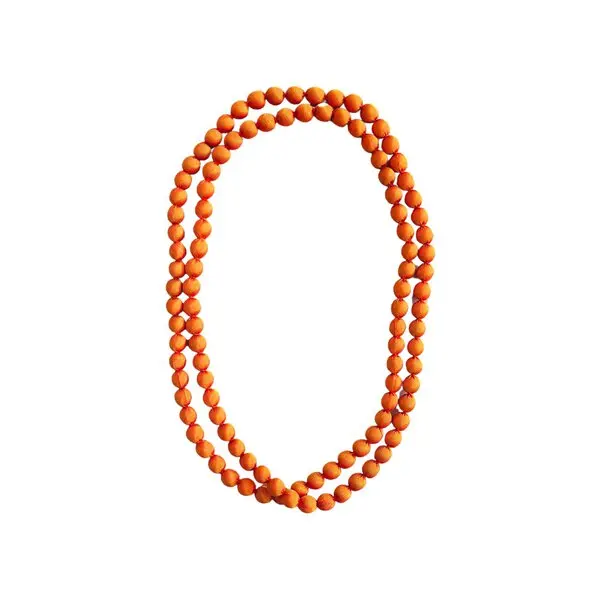 HERITAGEMODA Handcrafted Beaded Silk Necklace - Orange