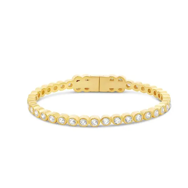 SHYMI Round Bezel Open Bangle - Gold
