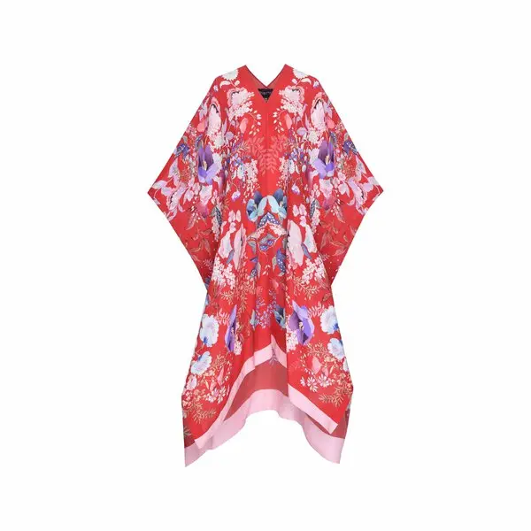 MENG Silk Georgette Kaftan - Red