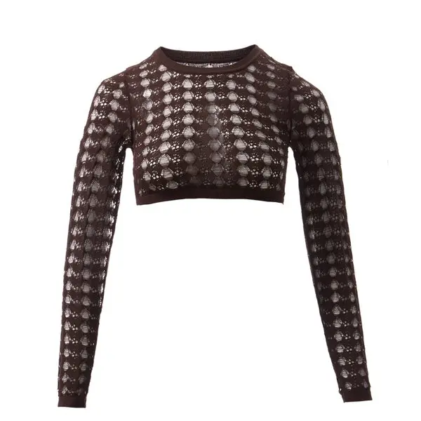 FULLY FASHIONING Kim Crochet Cropped Top