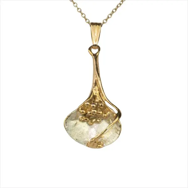 SIMON KEMP JEWELLERS Arum Lily Pendant In And Sterling Silver - Gold