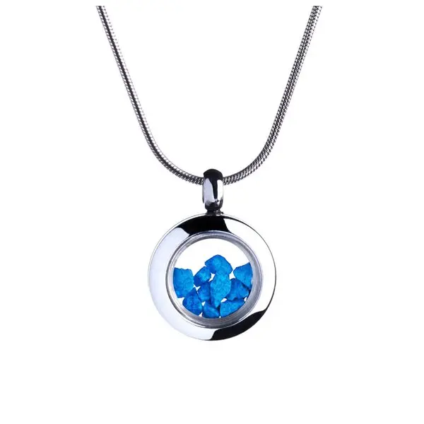MY LITTLE NATURE Tiny Necklace With Natural Stones - Silver/blue