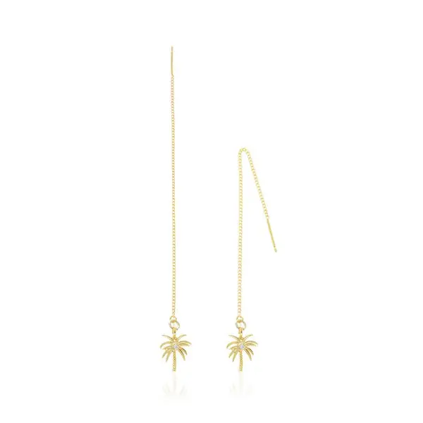 C.J.M Palm Chain Earrings - Gold