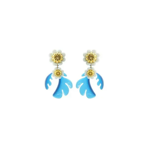 GISSA BICALHO Cosmos Flower Dangle Earrings - Blue