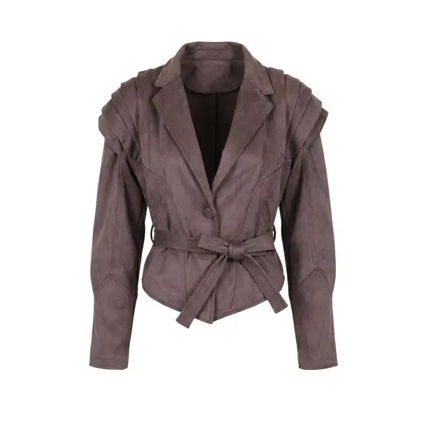 MODENAIRE Suede-effect Structured Shoulder Jacket