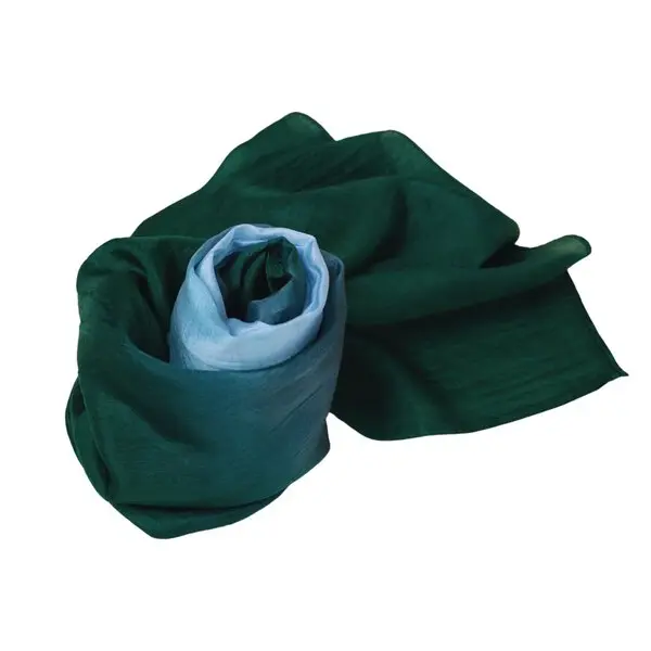 SILK AND BEARS Emerald Horizon Ombre Silk Shawl – Hand-dyed Mulberry Silk Wrap - Green