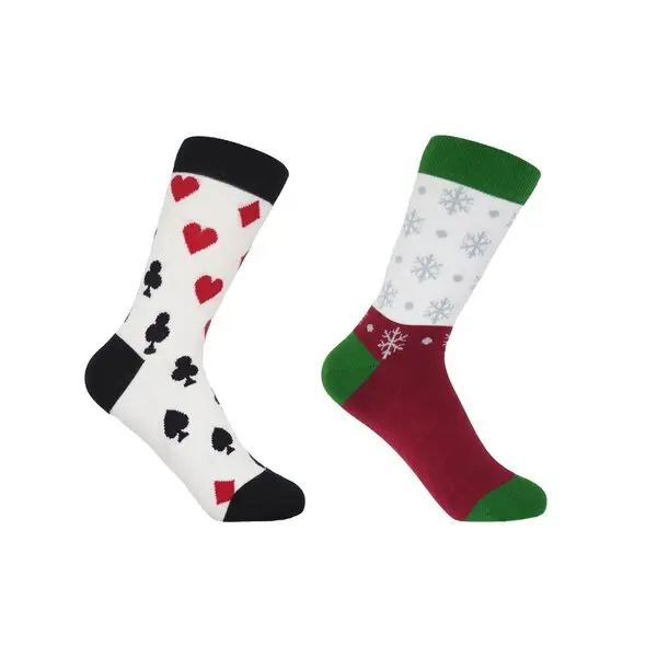 PEPER HAROW - MADE IN ENGLAND Royal Flush & Snowflake Socks Bundle - White