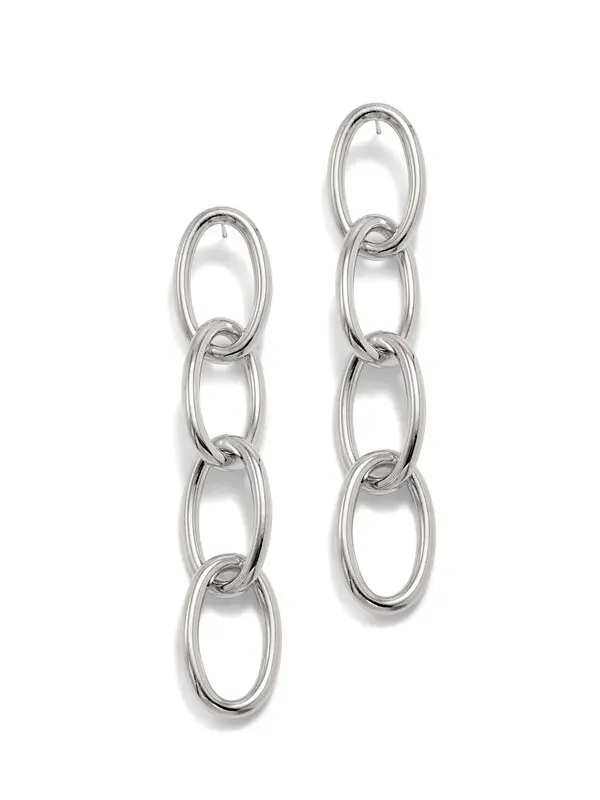 JAREDJAMIN Everly Chain Link Drop Earrings - Silver