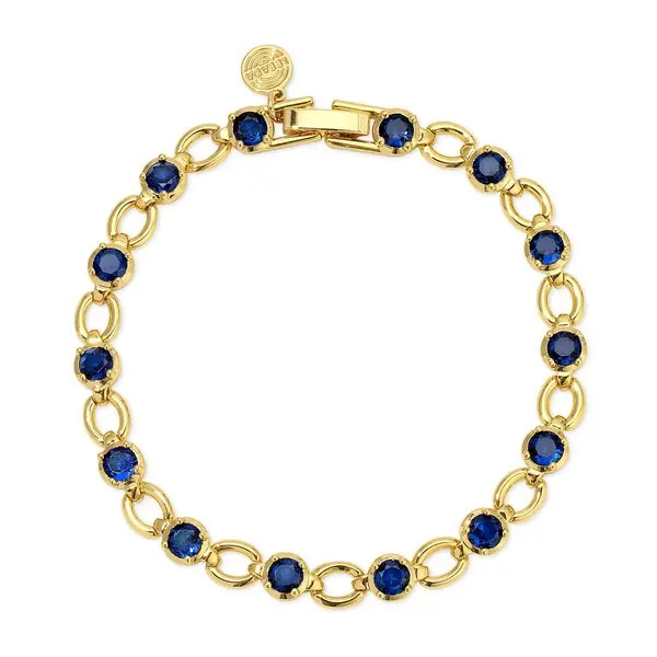 LEEADA JEWELRY Lina Tennis Bracelet - Blue/gold