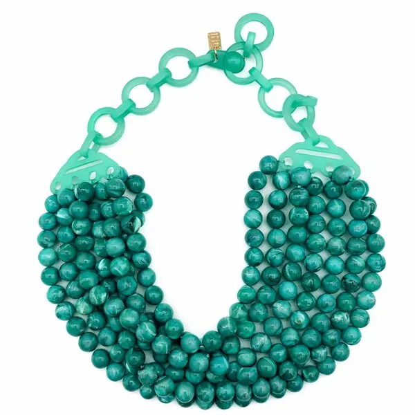 MICHAEL NASH JEWELRY Juliette Multi-strand Turquoise Resin Necklace - Blue