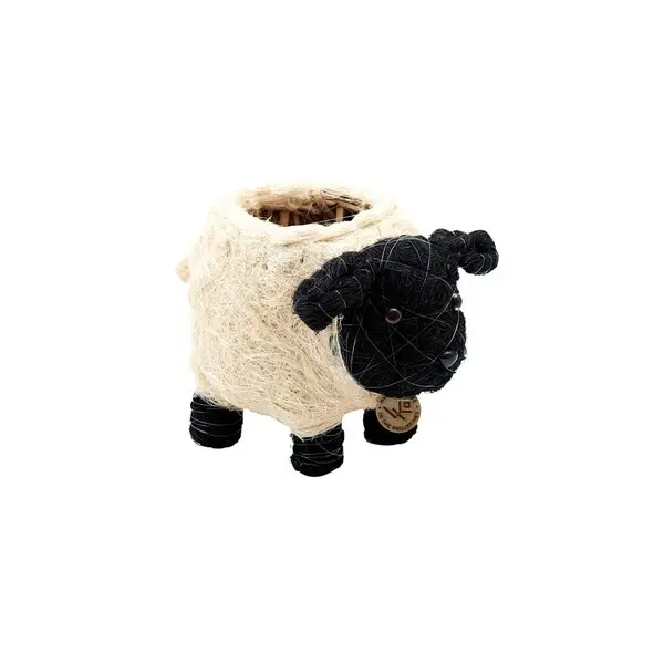 Likhâ Coco Coir Animal Planter Baby Sheep - White