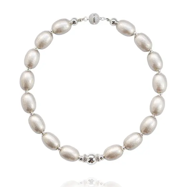 SAULE LABEL Sia Platinum Glow Necklace - Silver
