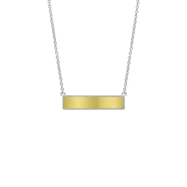 JANUS EDINBURGH Facade Of Balance Reversible Bar Necklace - Gray/yellow