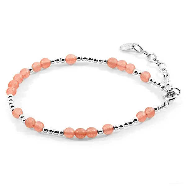 ANCHOR & CREW Lucia Silver & Stone Bracelet - Silver/orange