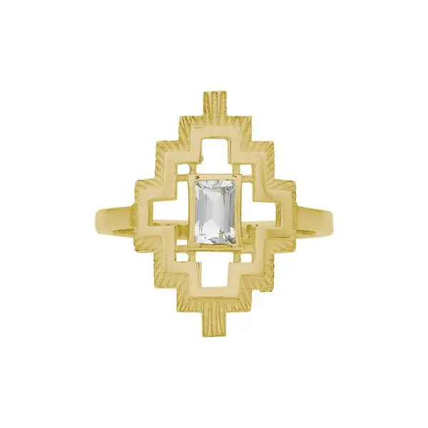 ZOË & MORGAN Munay Aquamarine Ring - Gold