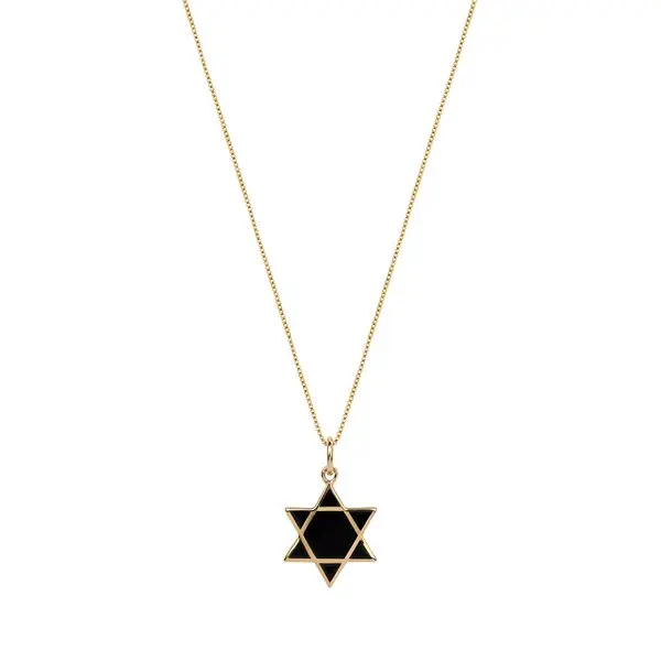 KARMA AND LUCK Grounded In Hope Black Onyx Star Of David Necklace - Gold/black