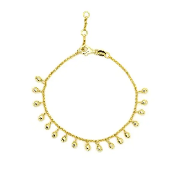 VICSTONENYC FINE JEWELRY Ball Charm Vermeil Bracelet - Gold