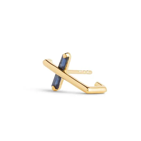 KASUN LONDON Angel Kiss Sapphire Vermeil Earring - Gold