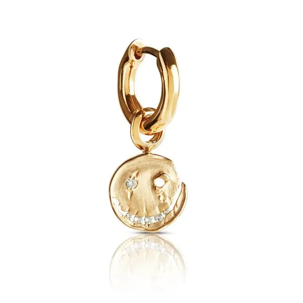 KASUN LONDON Smile Aquamarine Hoop Earrings - Gold