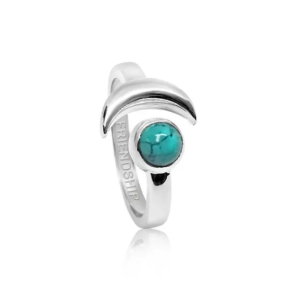 THE JEWELLERY STORE LONDON Sterling Silver Adjustable Friendship Ring With Turquoise - Blue/silver