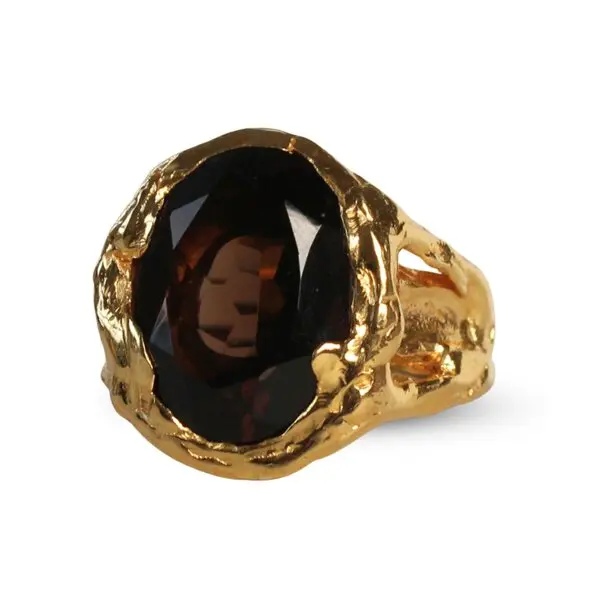 ASSUWA Nympha Smoky Quartz Ring - Gold