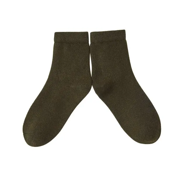SOFT STROKES SILK Wool Quarter-length Socks Set Of Two - Green