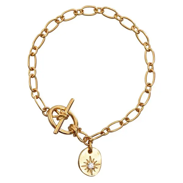 IN CAUDA VENENUM Vega Medallion Bracelet - Gold