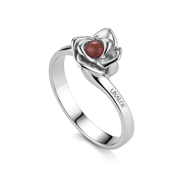 UNALOE Magnifica Ring Sterling Silver Ruby - Silver/red