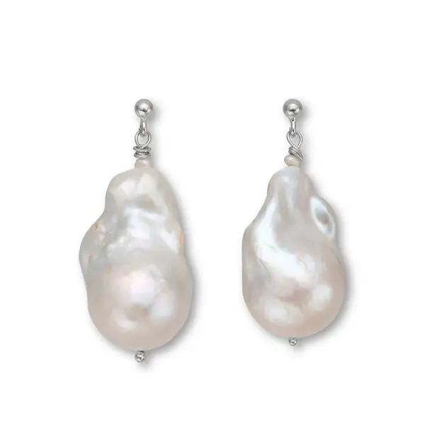 EVA REMENYI Giséle Baroque Pearl Earrings - Silver