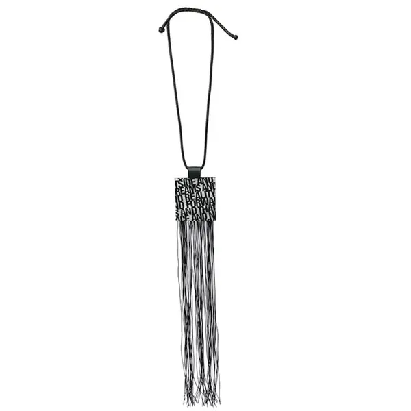 METAMORPHOZA Oversize Metallic Print Necklace - Black